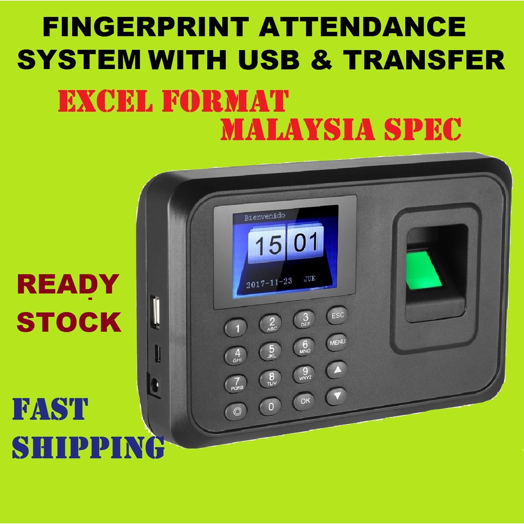 PREMIUM Fingerprint Time Attendance Digital Finger Print punch card ...