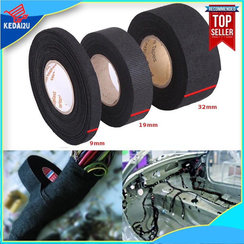 Car Auto Wiring Tape Black Tape Adhesive Cloth Automotive Wiring ...
