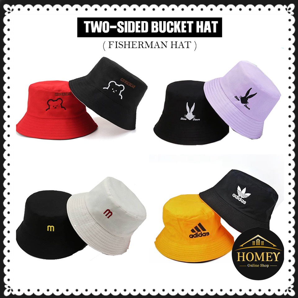 Two-Sided Fisherman Hats Small Daisy Embroidery Bucket Hat Unisex Cap ...