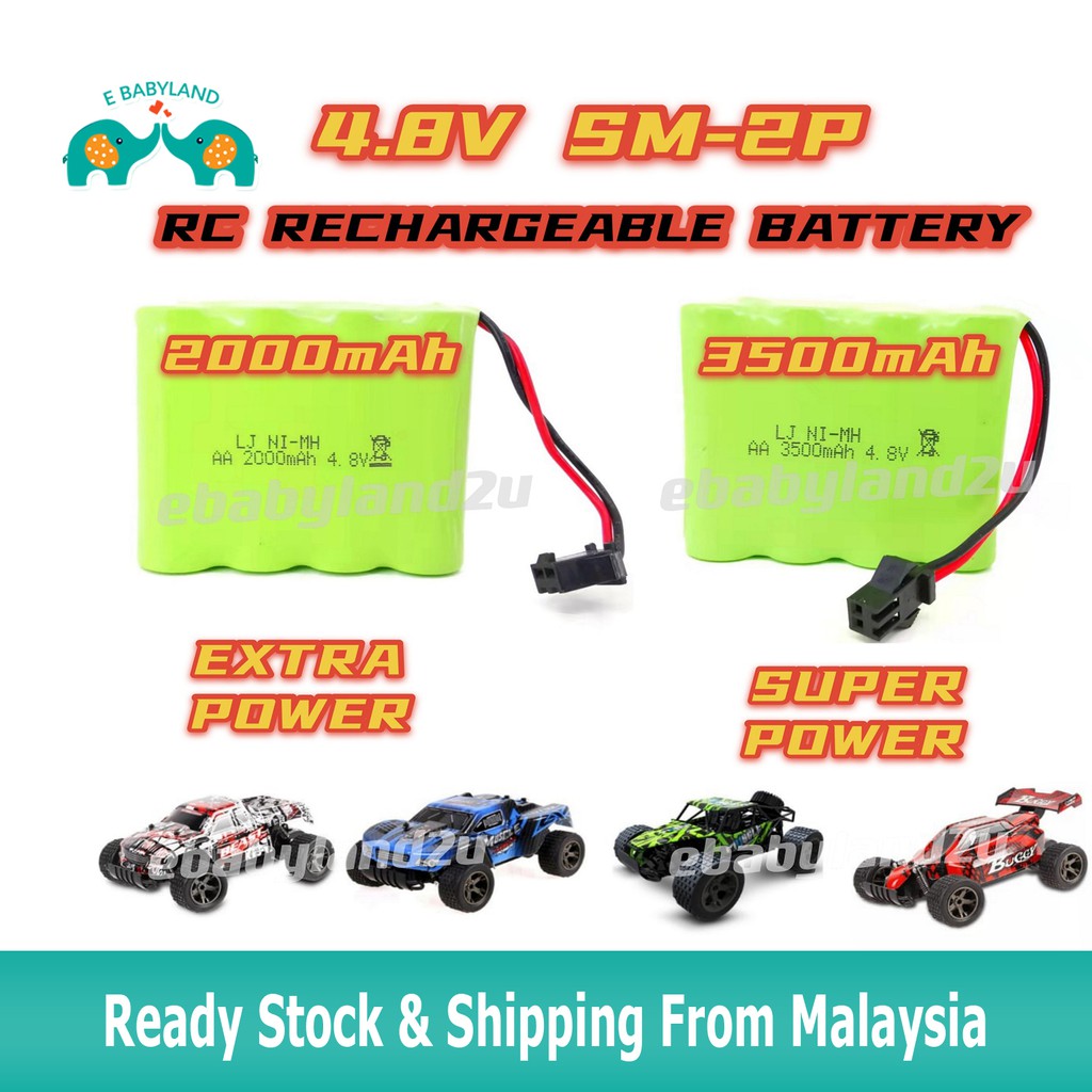 Bateri Kereta Kontrol Battery 4.8V 2000mAh 700mAh Rechargeable RC Car ...