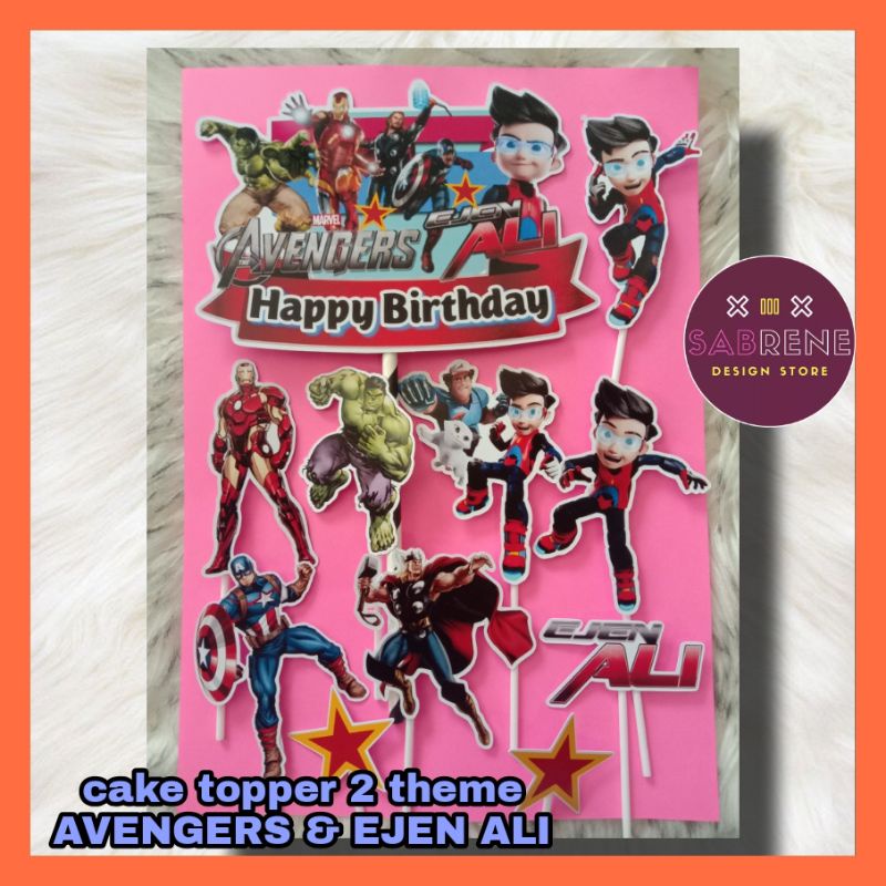Cake Topper EJEN ALI AND AVENGERS 2 theme READY STOCK | Shopee Malaysia