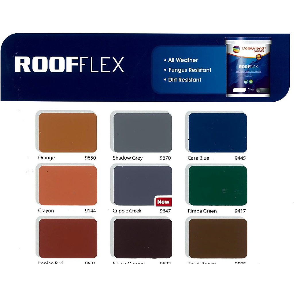 5l colourland rooflex cat bumbung 屋顶漆 | BeeCost