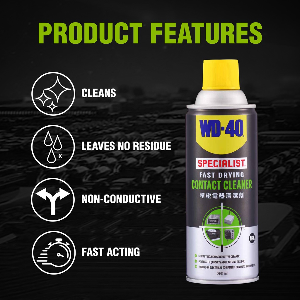 WD-40 Specialist Product Fast Drying Contact Cleaner 360ml | Shopee ...