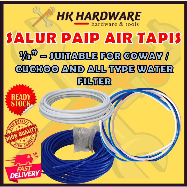 1/4" TUBING PIPE WHITE BLUE PIPE FOR WATER FILTER | SALURAN PAIP AIR ...
