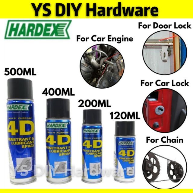 HARDEX HD440 HD420 4D PENETRANT & LUBRICANT SPRAY (400ML HD440)( 200ML ...
