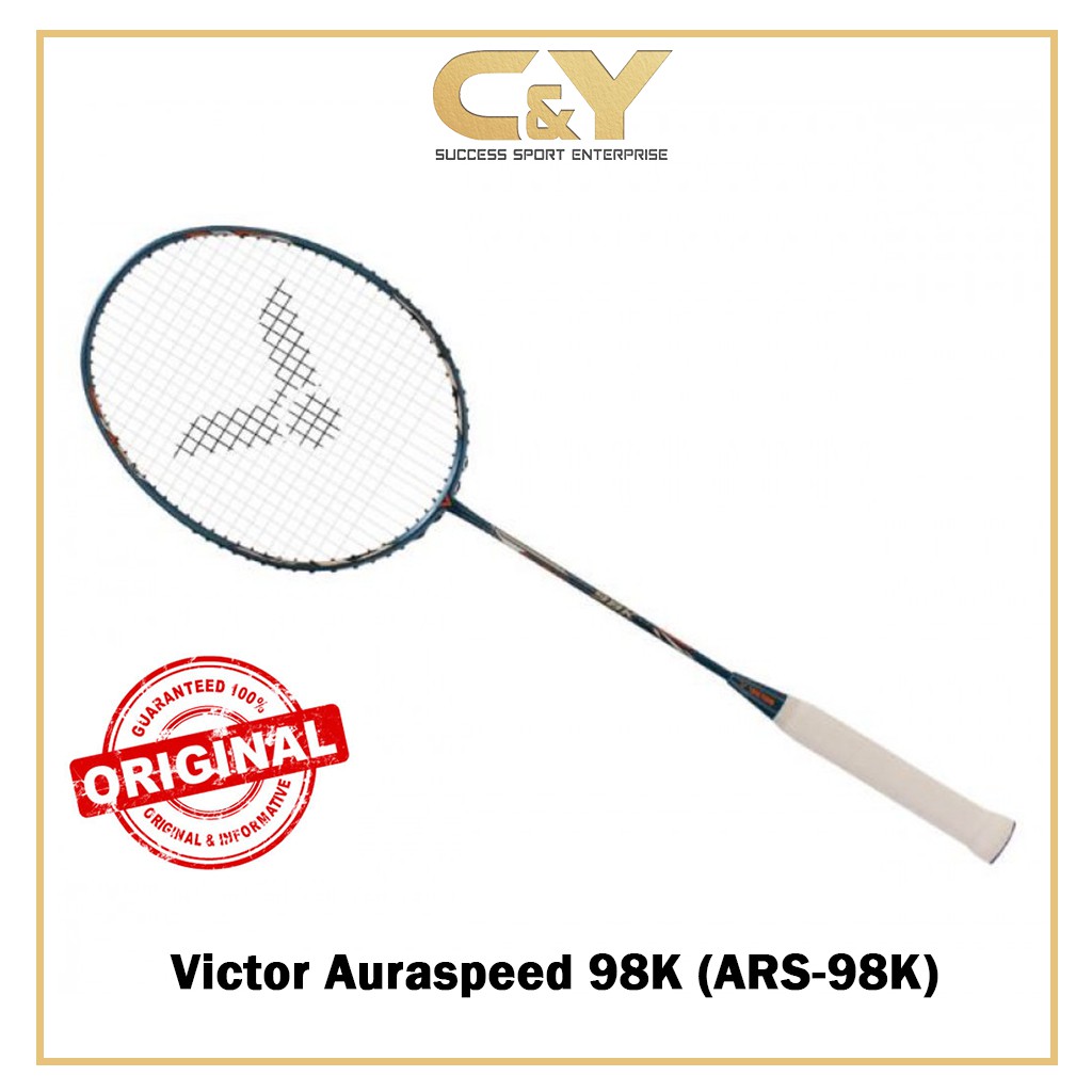 VICTOR BADMINTON RACKET AURASPEED 98K FOC VICTOR STRING/VICTOR GRIP(MYP ...