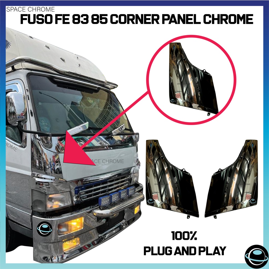 FUSO FE 83 85 Corner Panel Chrome High Quality Set pipi krom fuso ...