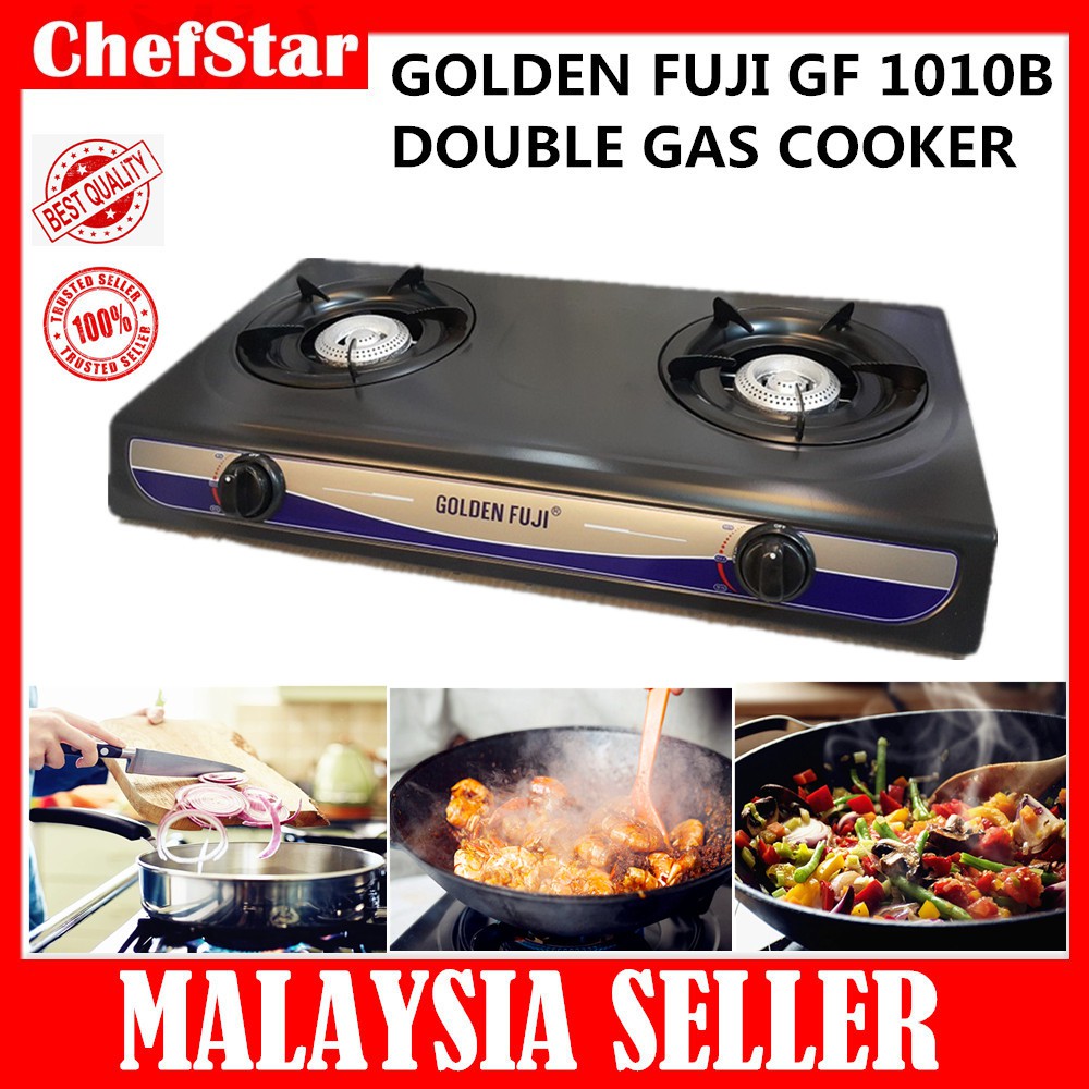 Chefstar Golden Fuji Double Gas Stove GF-1010B 不锈钢双燃气灶 | Shopee Malaysia