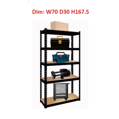 Heavy Duty Boltless Racking 5 Tier Multipurpose Metal Shelf 75 kg (5.5 ...