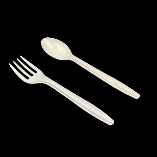 50 Pcs 6.5" White Plastic Spoon / Disposable / Sudu Plastik Putih ...