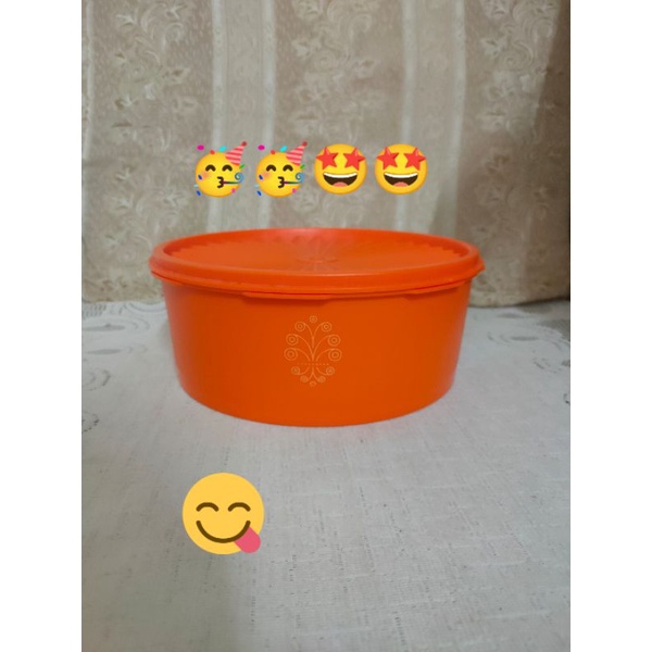 Classic Vintage Tupperware Stacking Canister - Carrot Orange 1.5L (2pcs ...