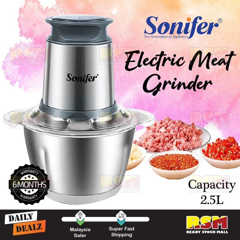 [6 MONTH WARRANTY] Electric SONIFER Food Chopper Meat Grinder SF-8060 2 ...