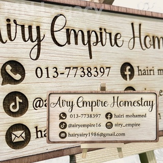 WOOD SIGNAGE / SIGNBOARD/ PLATE CUSTOM LASER ENGRAVE- Papan Tanda Kayu ...