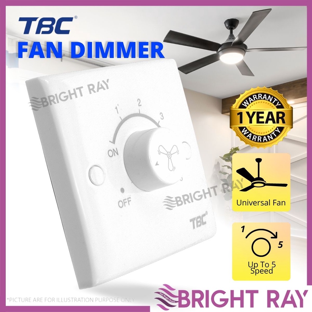 TBC 5 Speed Fan Speed Variable Switch Fan Dimmer Fan Regulator [ Fits ...