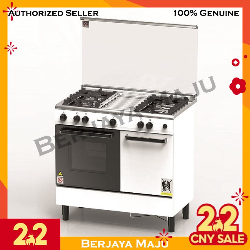 Zanussi 4 Burner 62L Free Standing Gas Cooker With Oven ZCG942W ...