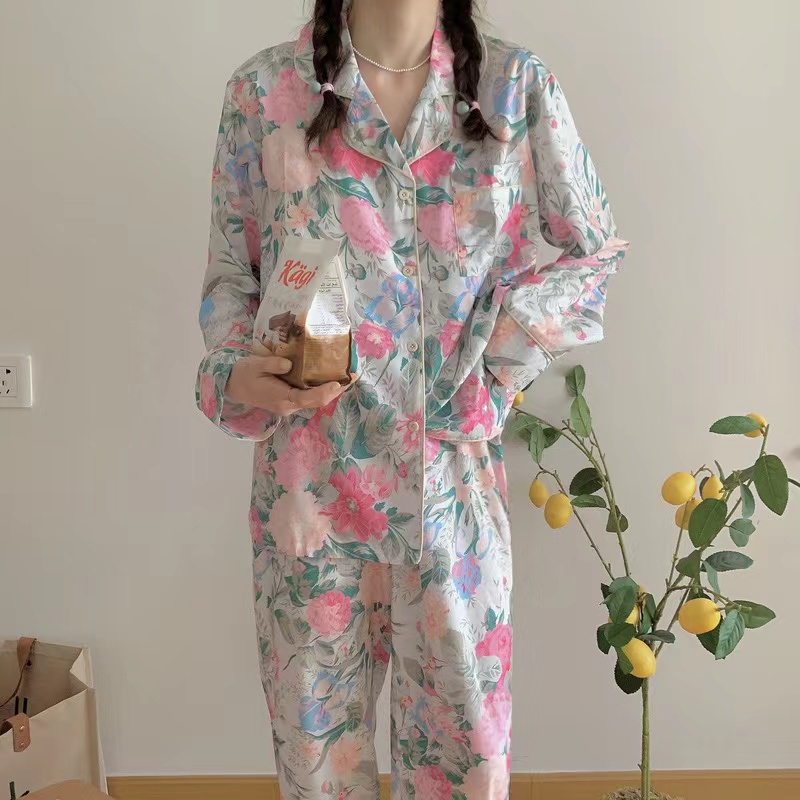 Ice Silk Pajamas Women baju tidur wanita murah sleepwear pyjamasSpring ...