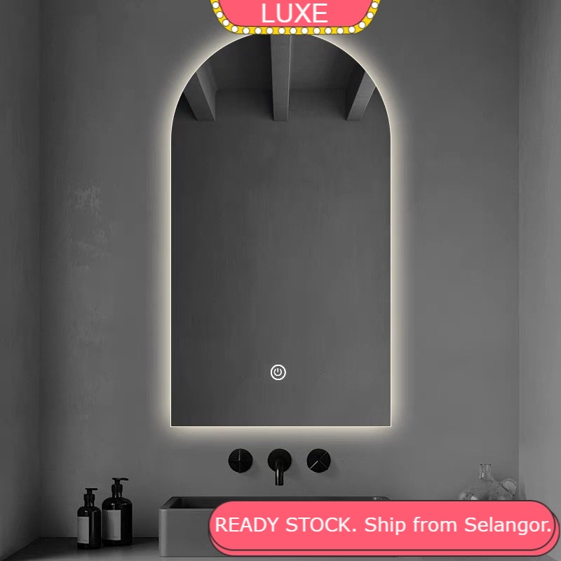 LUXE Bathroom Mirror LED Cermin Lampu Vanity Mirror Makeup Mirror IKEA ...