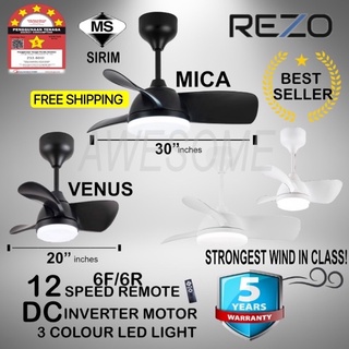 REZO VENUS 20” / MICA 30” / Lorca 23” Mini Baby DC Motor Ceiling Fan ...