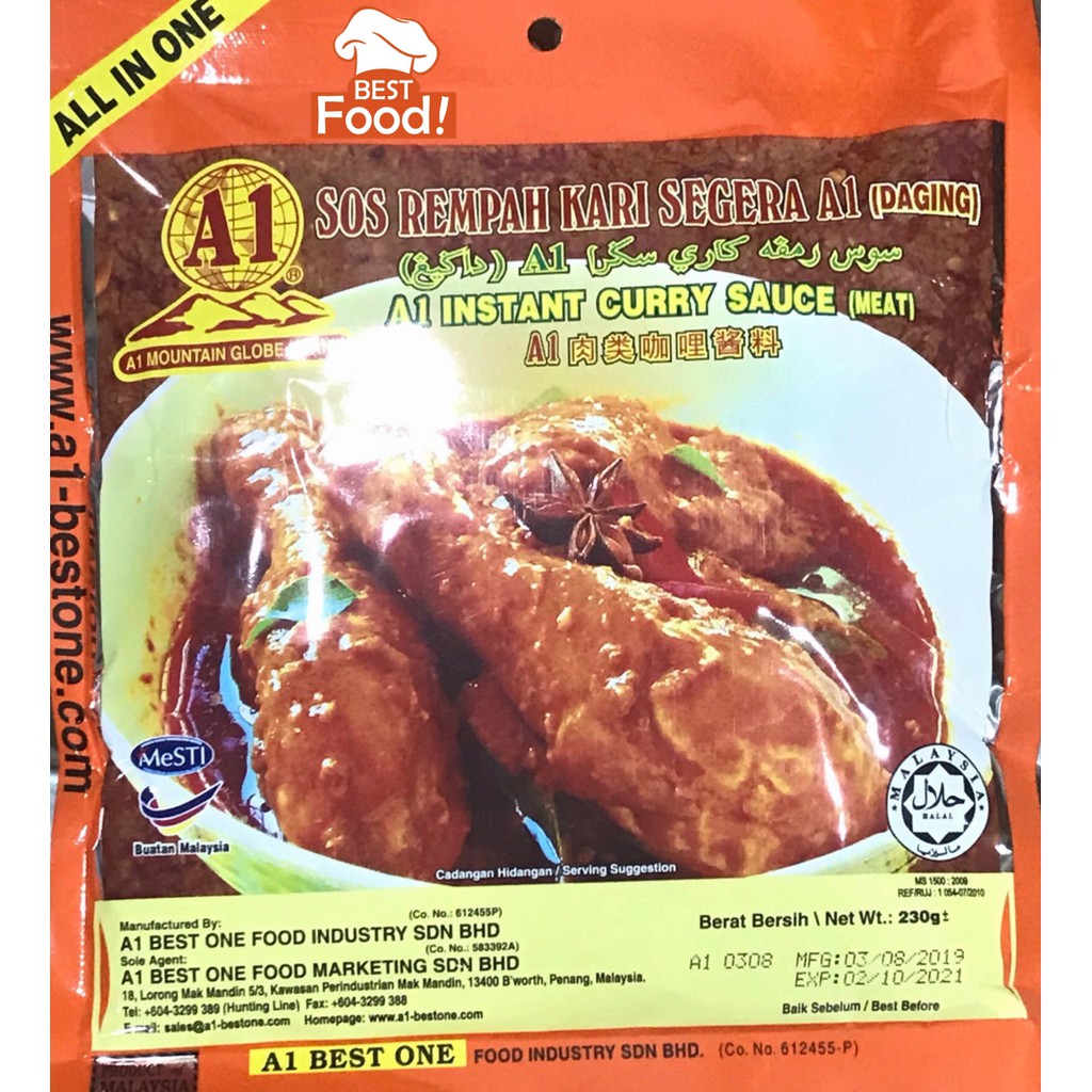 (2 PKTS HALAL) A1 Instant Curry Paste / Sos Rempah Kari (Ayam) | Shopee Malaysia