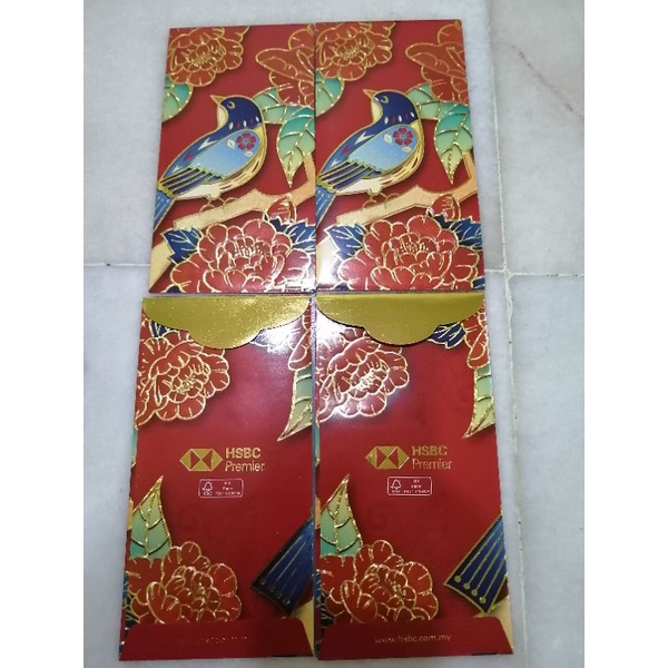 HSBC premier ang pao red Packet 4 pcs | Shopee Malaysia