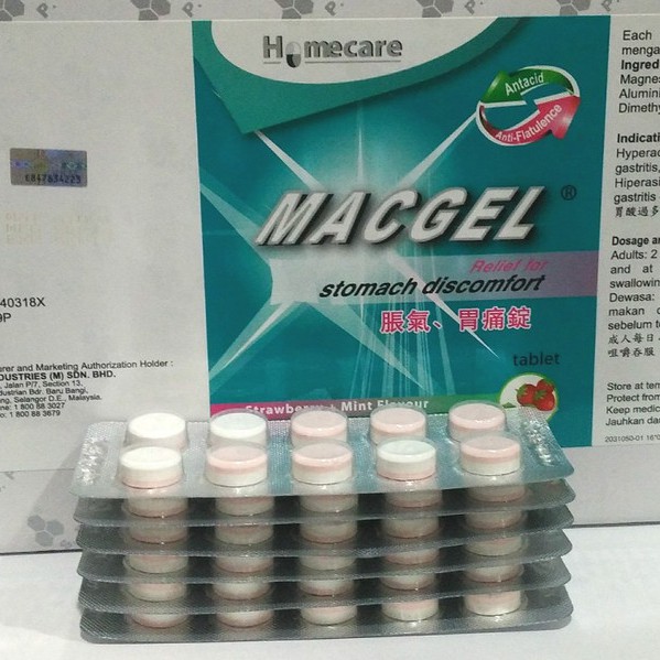 MACGEL TABLET - 10 tablets GASTRIC PILL | Shopee Malaysia