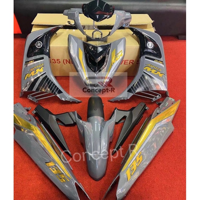 HLD Cover Set Jupiter MX LC135 V4/V5/V6/V7 Nardo Grey Sticker Chrome ...