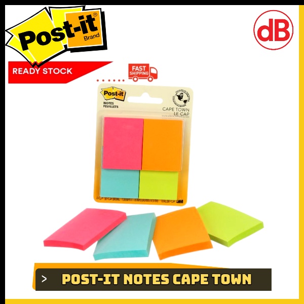 3M 653-4AF Post-it Notes Capetown 1.5" x2.0" (50s x 4pads) | Shopee ...