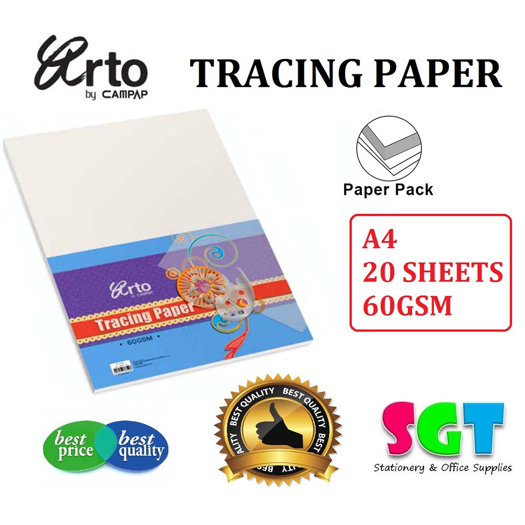 Campap Arto A4 Tracing Paper 60gsm 20`s/Pack (CR36368) | Shopee Malaysia