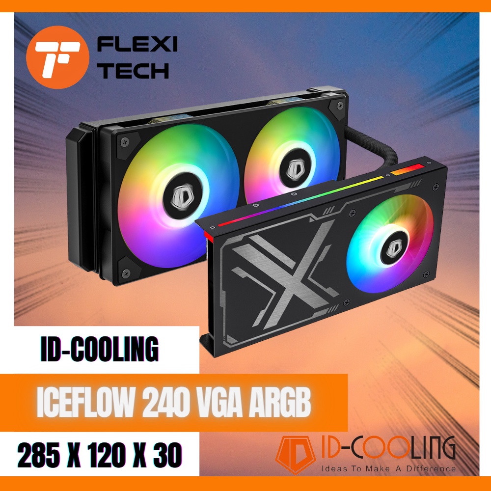 Flexi Tech ID-Cooling IceFlow 240 VGA ARGB GPU AIO Liquid Cooler ...