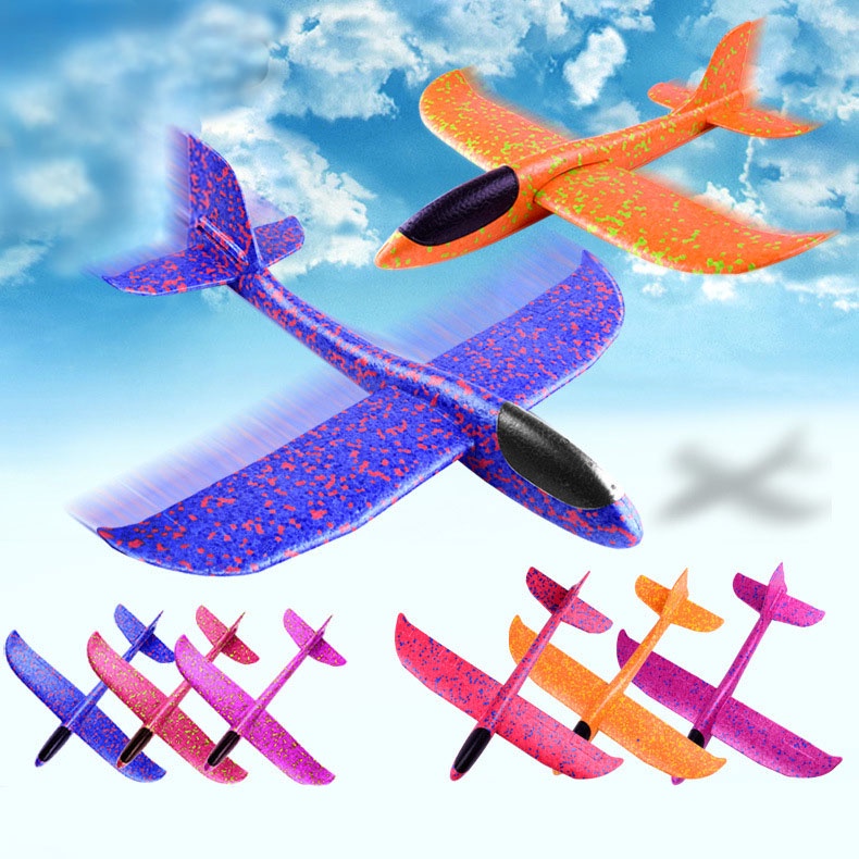 Throwing Airplane Light Foam Assemble Outdoor Throwing Flying Glider ...