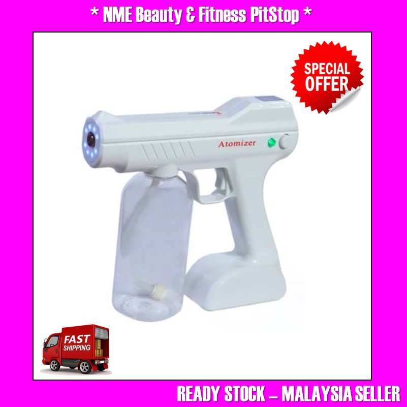 Atomizer spray gun Blue Light Rechargeable Nano Steam Water Spray Gun ...