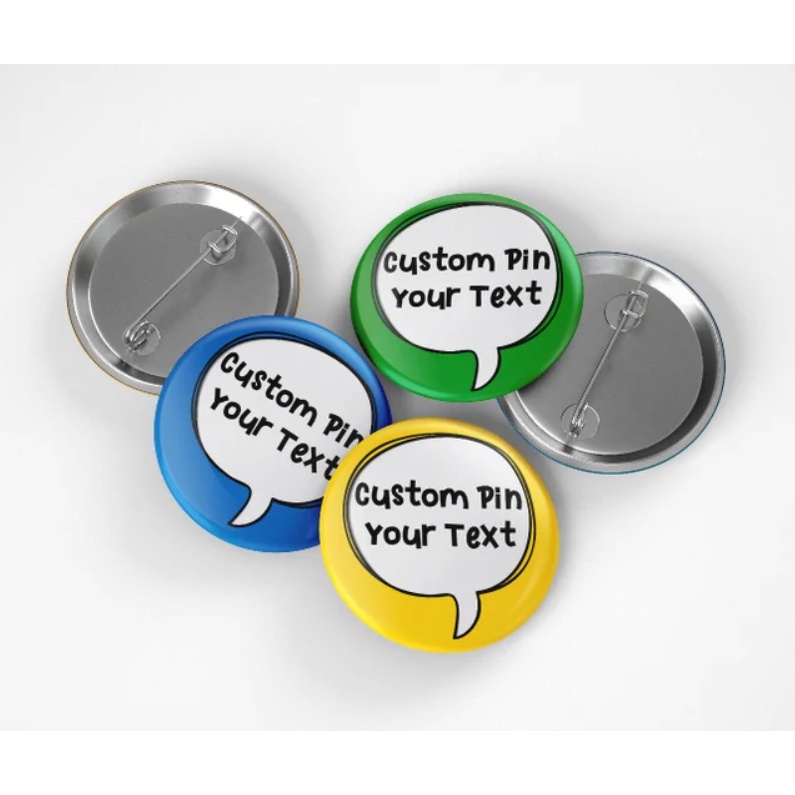 Custom Button Badge with Safety Pin / Fridge Magnet Button Badge ...