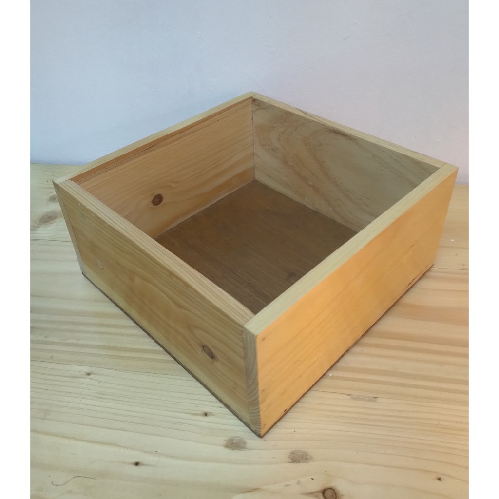 Kotak Kayu Pine Saiz 20x20cm Ketinggian 10cm .(8"x8" x4").Wooden Box ...