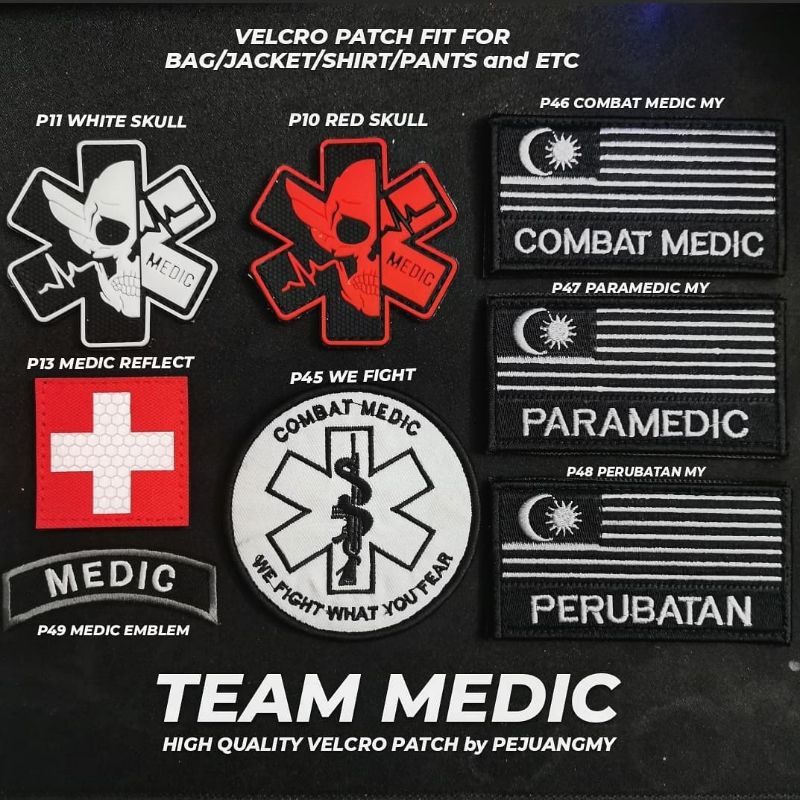 TEAM MEDIC - HIGH QUALITY VELCRO PATCH by PEJUANGMY | Shopee Malaysia