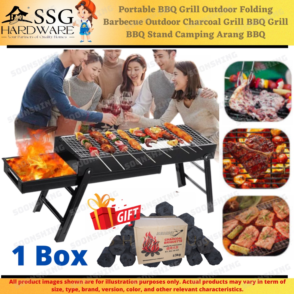 Portable BBQ Grill Outdoor Folding Barbecue Outdoor Charcoal Grill BBQ ...