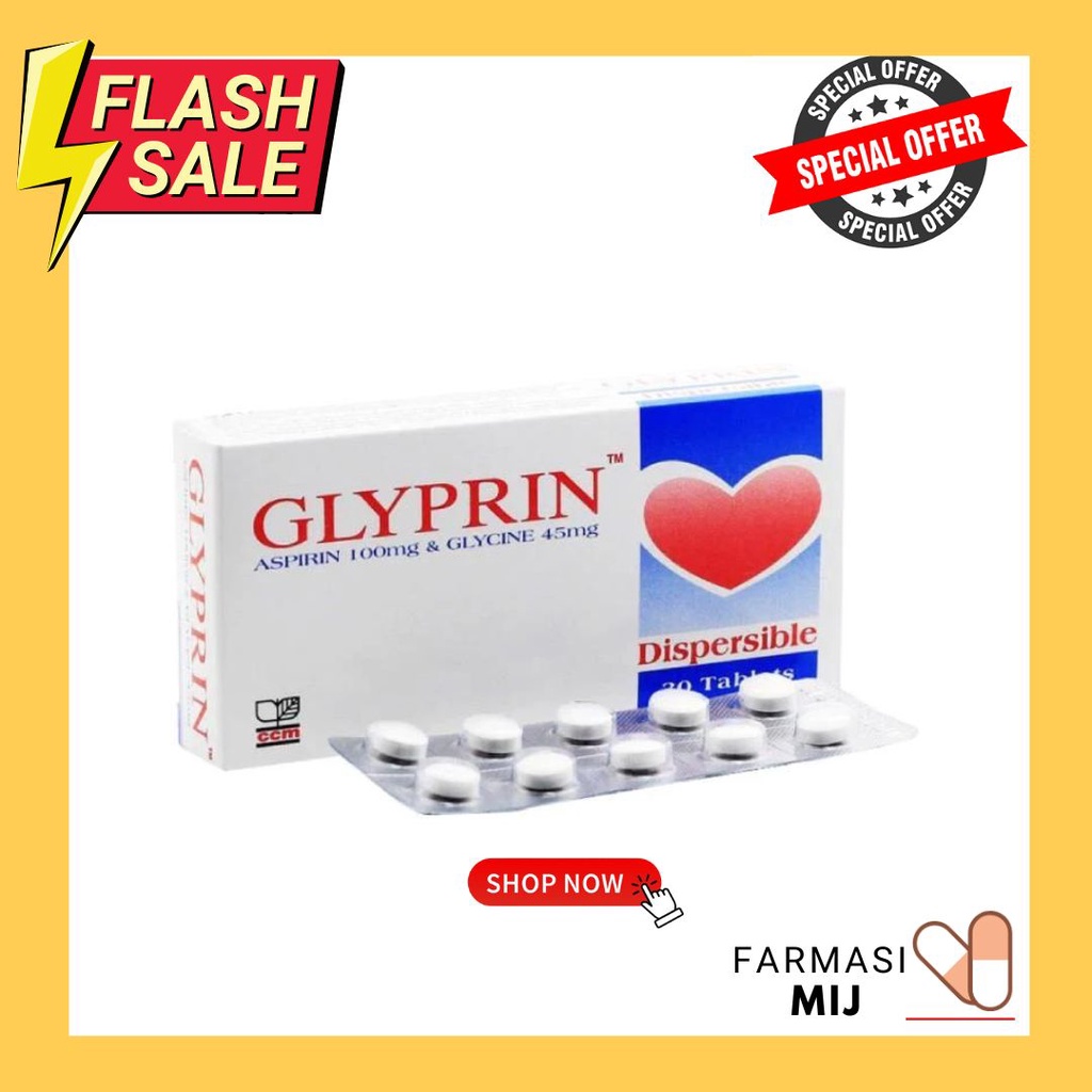GLYPRIN ASPIRIN 100MG GLYCINE 45MG TABLET 30'S EXP;01/2024 | Shopee ...