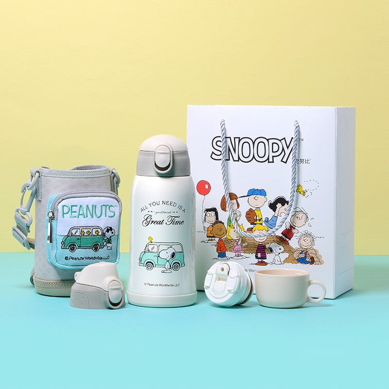 Snoopy 316 stainless steel thermal flasks for children/student with snoopy gift box | Shopee ...