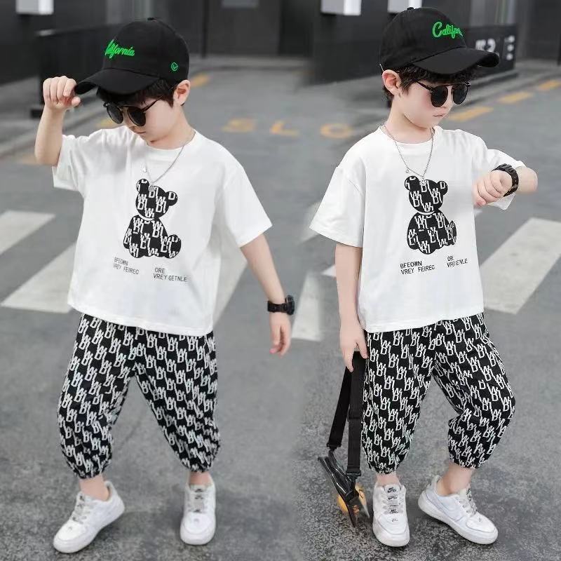 baby boy and girl clothes kids 0-13 years 2pcs/set cute bear T- shirt+ ...