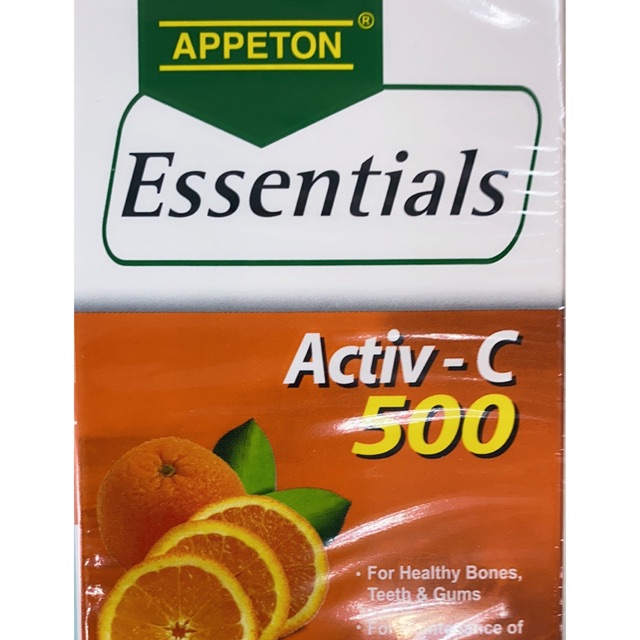 Appeton Essentials Activ-C 500 Chewable Tabs 30s (Exp:6/22) | Shopee ...