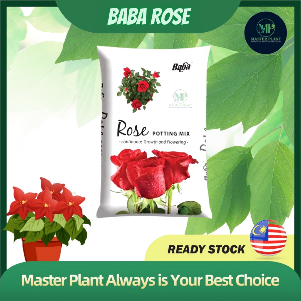 MP Baba Rose Potting Mix Tanah Organik untuk Pokok Bunga Ros Tanaman ...