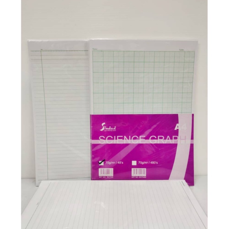 Science Graph Paper A4 70gsm 2mm Square Kertas Graf-2 Side (Graph ...