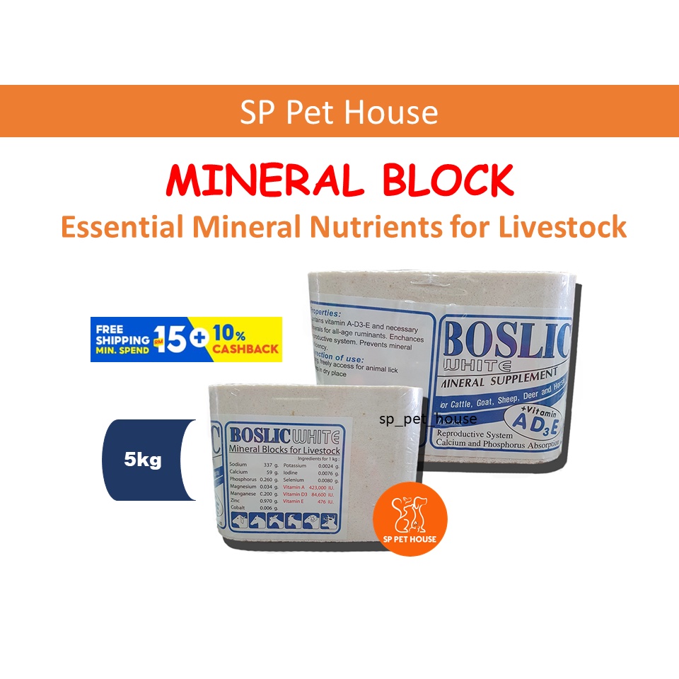 Boslic Premium Mineral Block White / Garam Jilat Ternakan & Haiwan ...