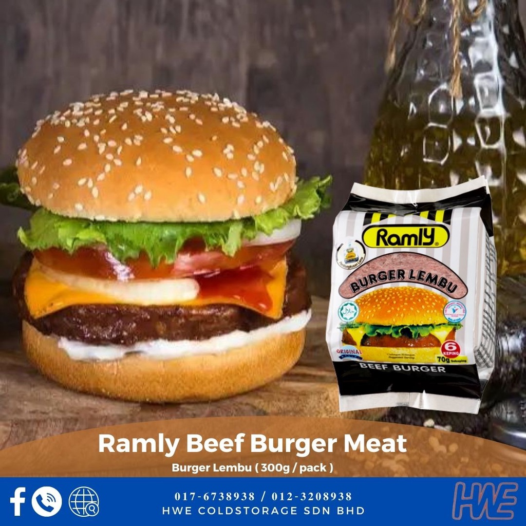 [Halal] Ramly Beef Burger Meat 300g | Ramly Burger Lembu | Shopee Malaysia