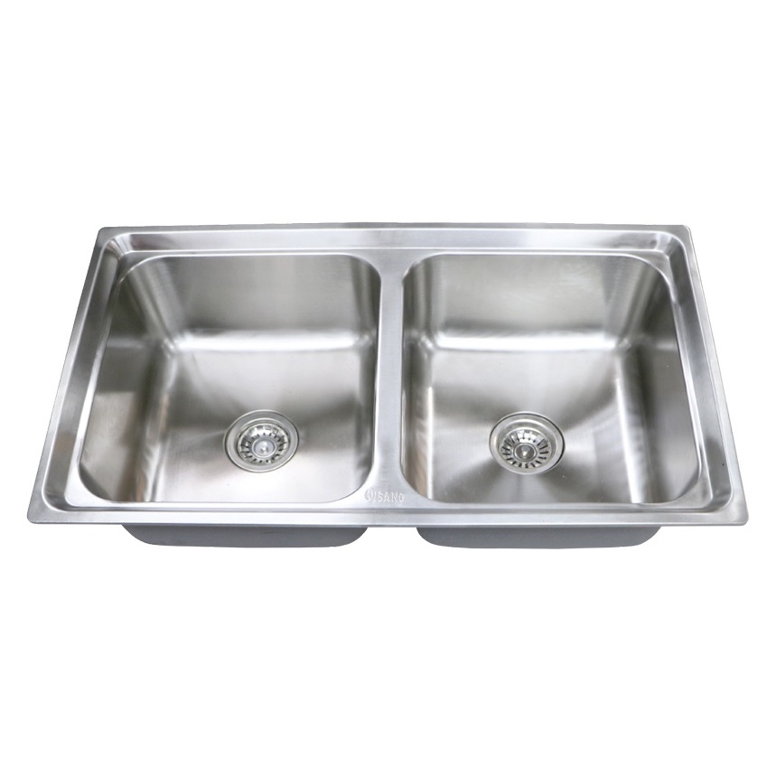 ISANO STAINLESS STEEL BASIN SINK DOUBLE BOWL - B225 / SINKI BASUH ...