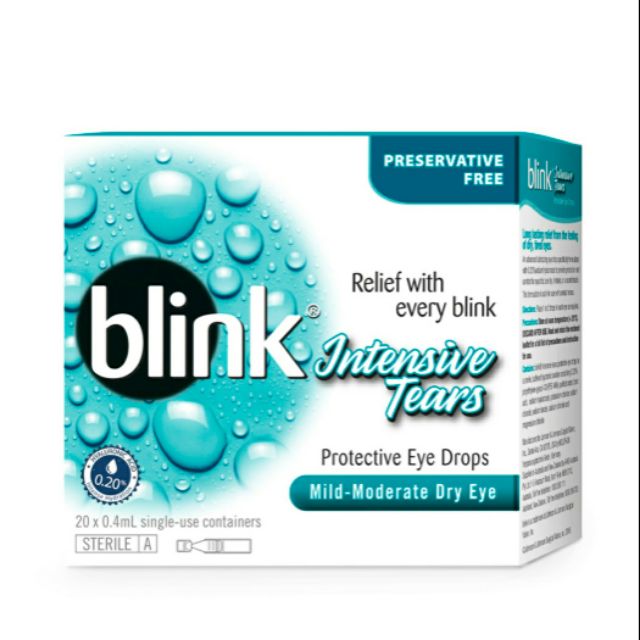 BLINK intensive tears Unidose Eye drops (20 X 0.4ml ) | Shopee Malaysia