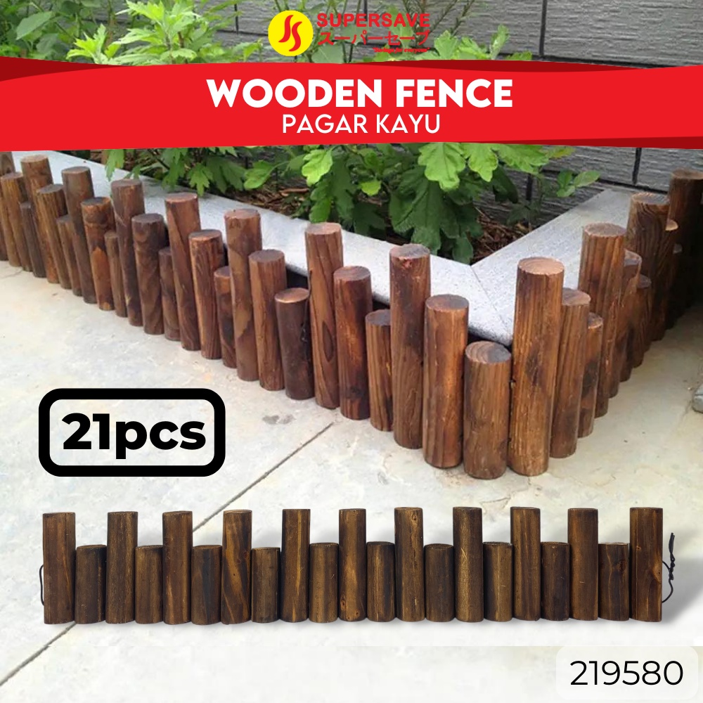 SUPERSAVE Wooden Timber Wood Fence Ground Garden Decoration Log Roll ...
