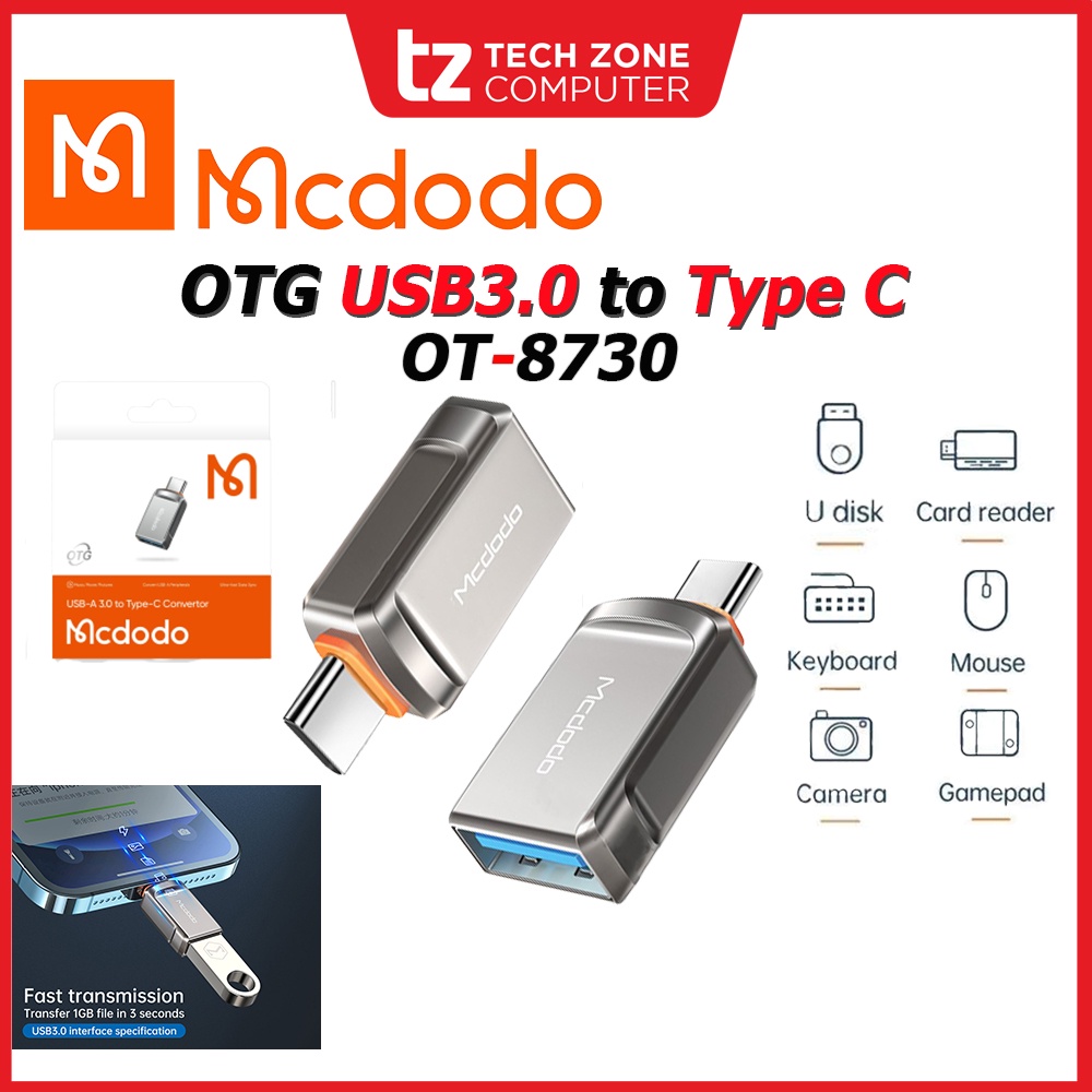 MCDODO USB-A 3.0 to Type-C OT-8730 Mini OTG Adapter | Shopee Malaysia