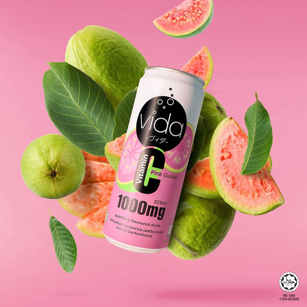 Vida Vitamin C Pink Guava Sparkling Flavoured Drink 325ML | Shopee Malaysia