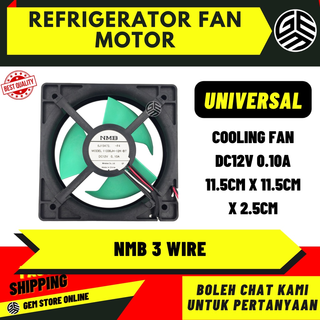 Fridge Refrigerator Freezer Cooling Fan / Kipas Peti Sejuk / Kipas Freezer NMB 3 Wire DC Fan ...