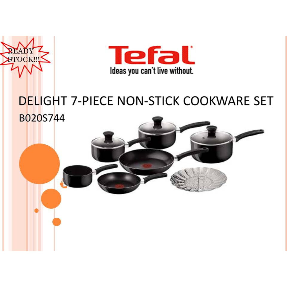 TEFAL Delight 7-Pieces Non Stick Cookware Set (ORIGINAL SET) | Shopee ...